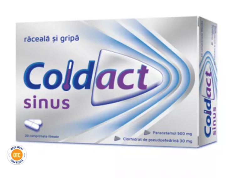Coldact Sinus 500 mg/30 mg – Cold & Sinus Relief, 20 Tablets ...